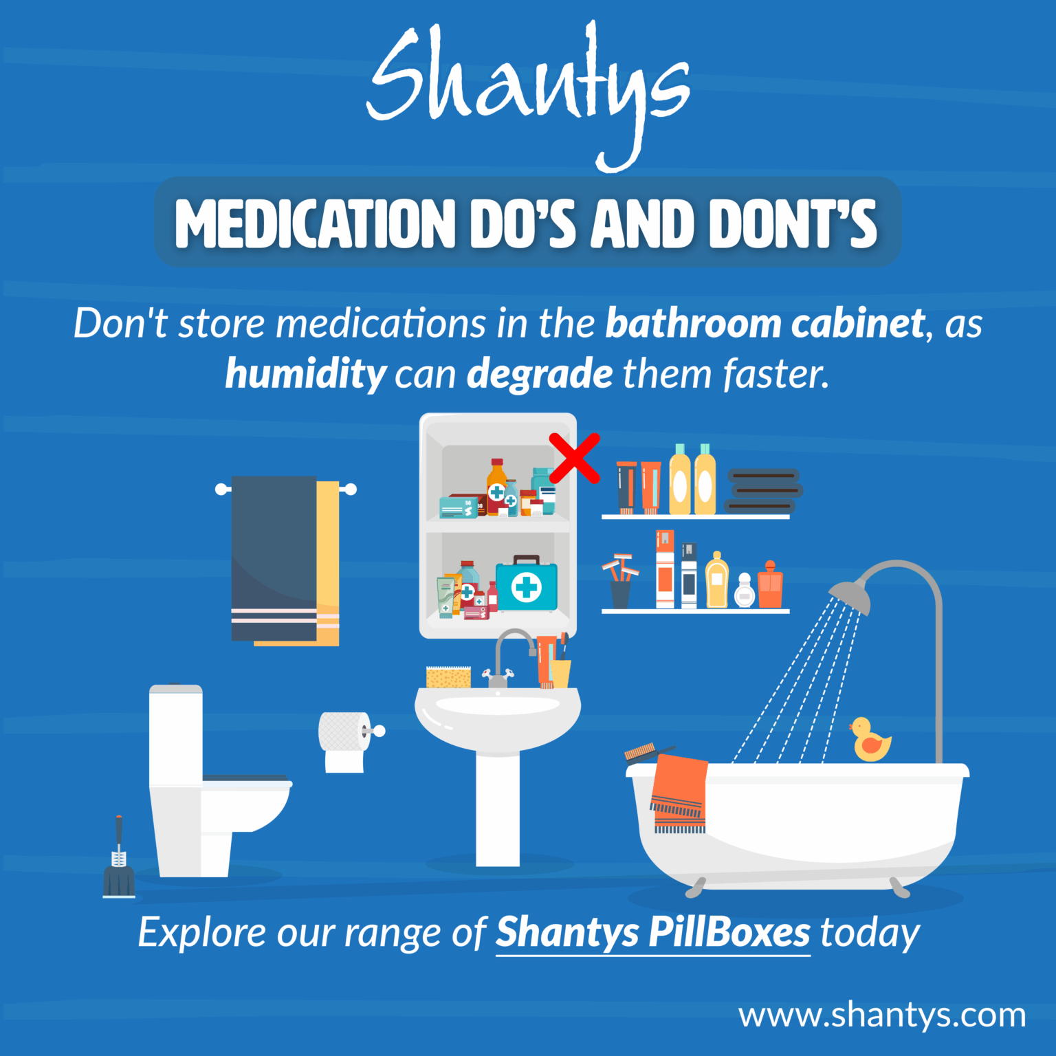 Medication Do's and Don'ts: Don’t store your medications in the bathroom cabinet - Shantys ...